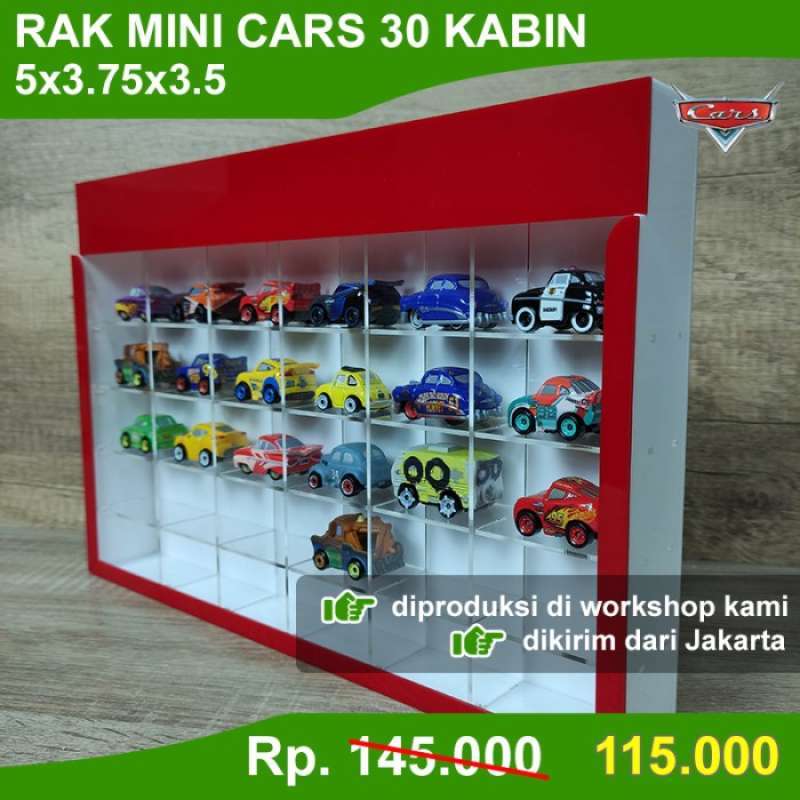 Promo Disney Pixar Cars Mini Racers Rak Diecast Akrilik 30 Kabin ...