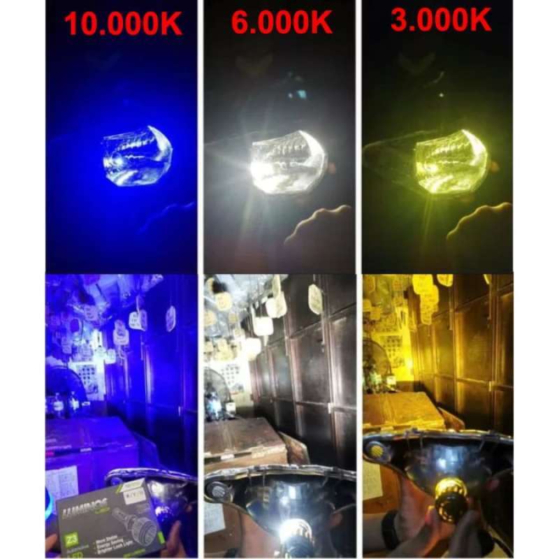 Promo Lampu Motor Led Xeon Gt 125 Luminos Z3 3warna Kuning Biru Putih ...