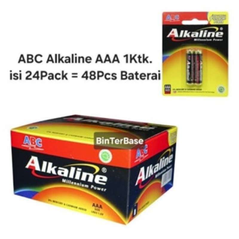 Jual 1dus Isi 24 Pack Baterai abc alkaline aa / aaa / a2 / a3 original asli metal 48pcs Di ...