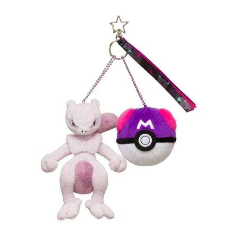 Promo Pokemon Center Pair Mascot Ball Freak Mewtwo & Master Ball Plush ...