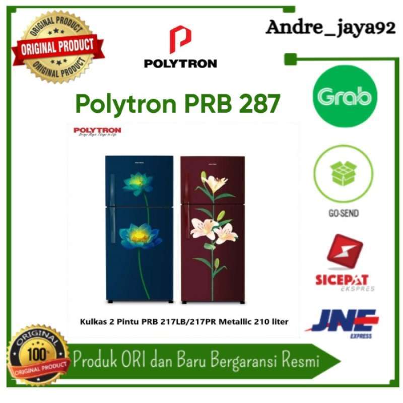 Jual Kulkas Polytron Prb 287 Lemari Es 2 Pintu Prb287 Metallic Series ...