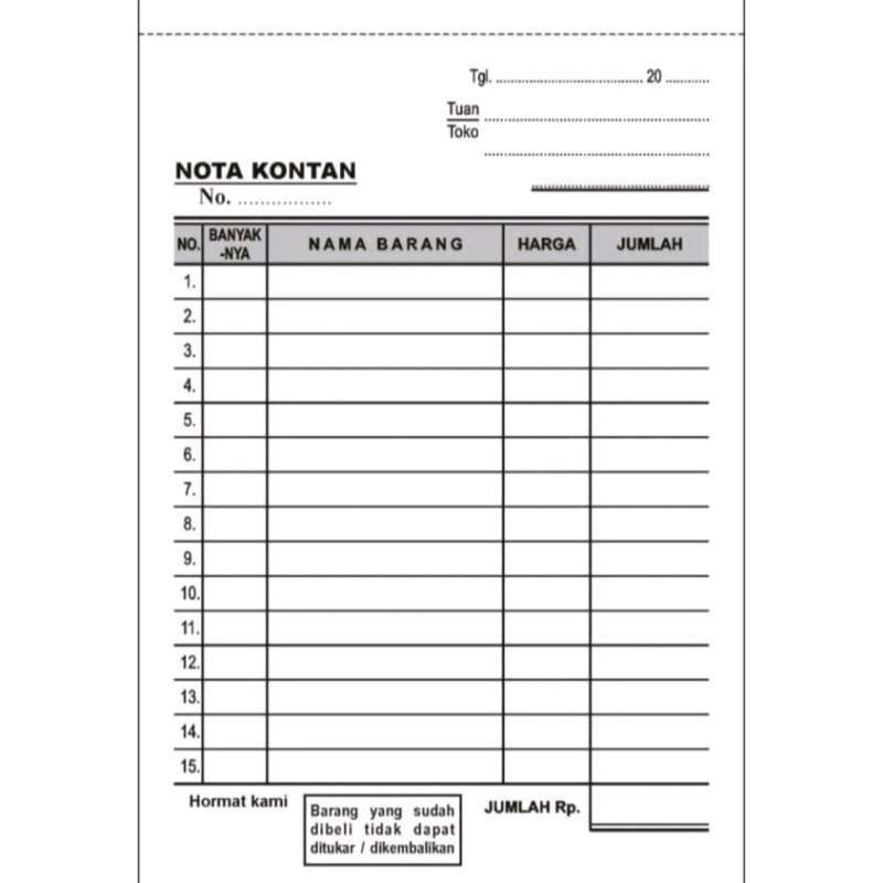 Jual Nota Kosong 1 Ply / 1 Lembar (hvs) Di Seller San Ly Shop - Orion ...