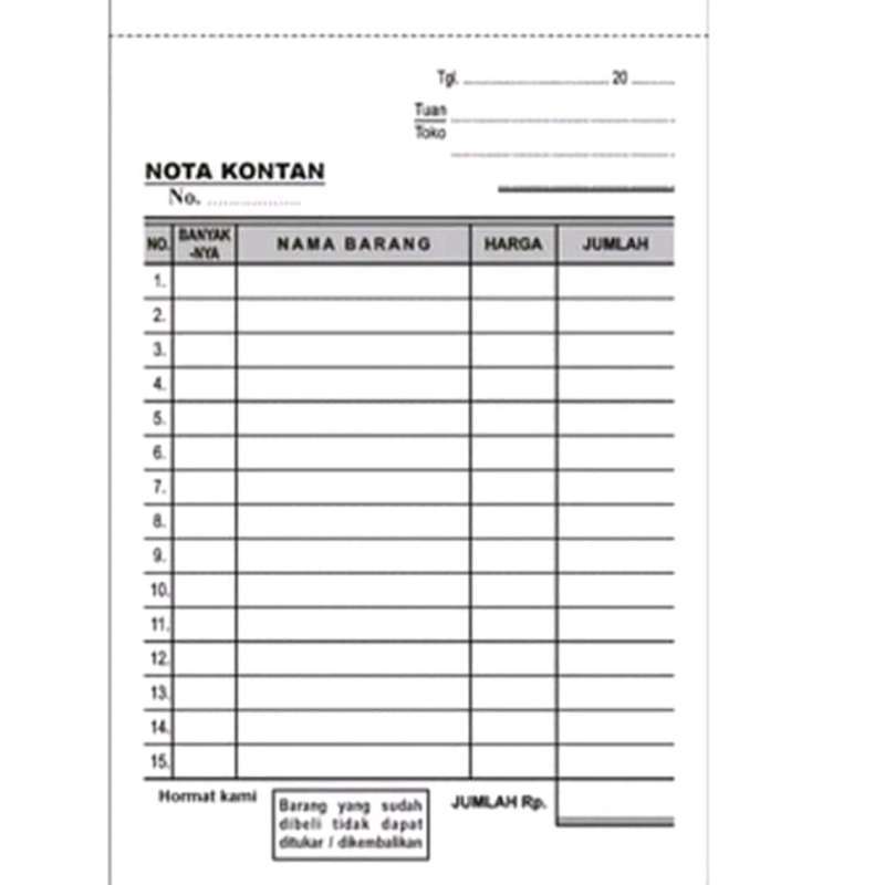 Jual Nota Kosong 1 Ply / 1 Lembar (hvs) Di Seller San Ly Shop - Orion ...