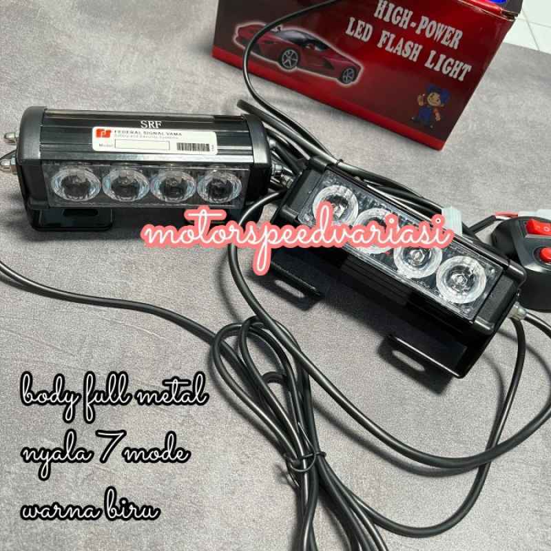 Promo Lampu Strobo 4x2 Led Motor Mobil - Strobo Flash 4 Led + Saklar 7 ...