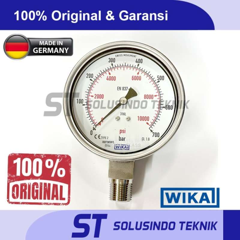 Promo Wika Pressure Gauge 4 Inch 232.50.100 Raket Range 700 Bar/ 10000 Psi Diskon 50% Di Seller ...