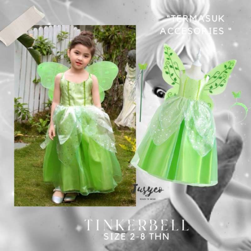 Promo Tinkerbell Dress With Accessories / Kostum Dress Kartun ...