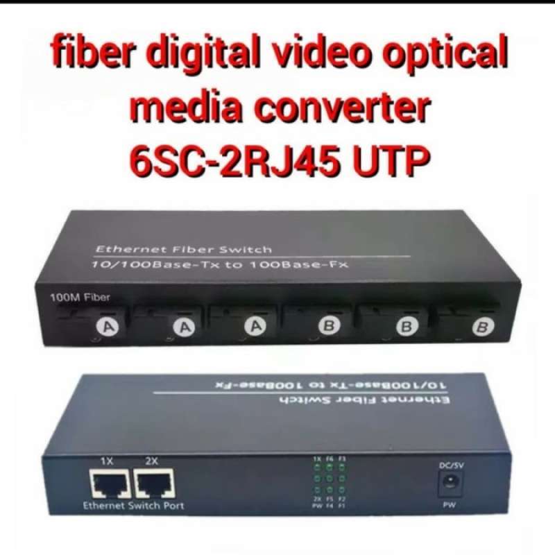 Promo Media Converter Ethernet Fiber Switch 6 Port Fo Sc 6fo 2 Rj45 Lan ...