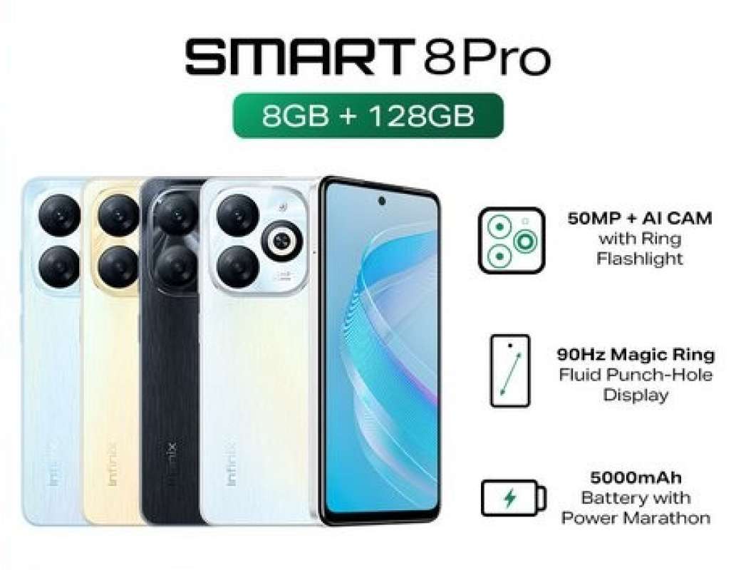 Jual Infinix Smart 8 Pro Ram 8/128 Gb Garansi Resmi Original Bisa ...