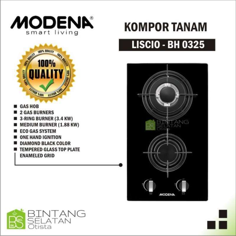 Jual Modena Kompor Gas Hob Tanam Liscio Bh0325 Bh 0325 Di Seller ...