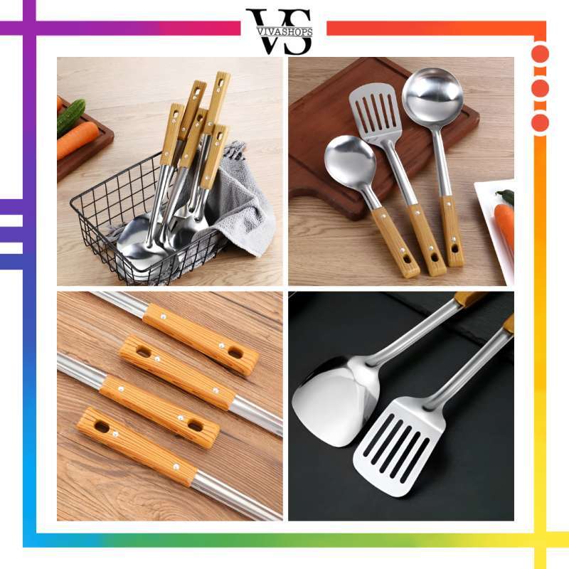 Jual Peralatan Memasak Motif Gagang Kayu Cantik Stainless Tebal Irus ...