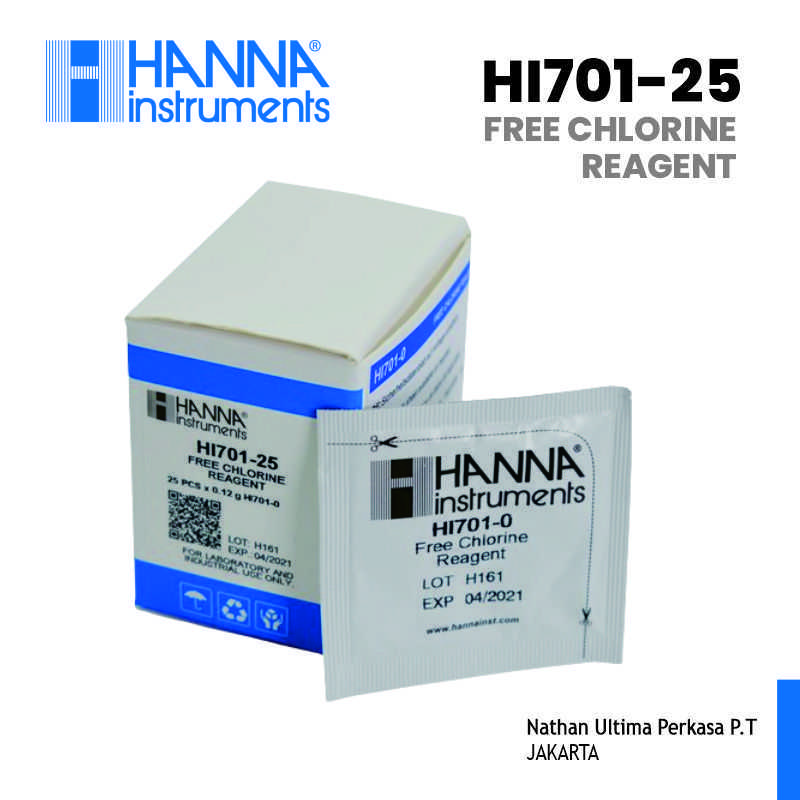 Jual Hi701-25 Free Chlorine Checker Reagent (25 Tests) - Hanna ...