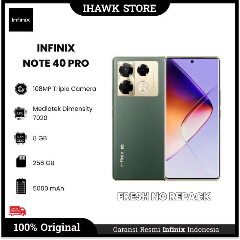 Jual Infinix Note 40 Pro 8/256 Gb 8/256gb Garansi Resmi - 8/256 Gb Titan Gold Di Seller Ihawk ...