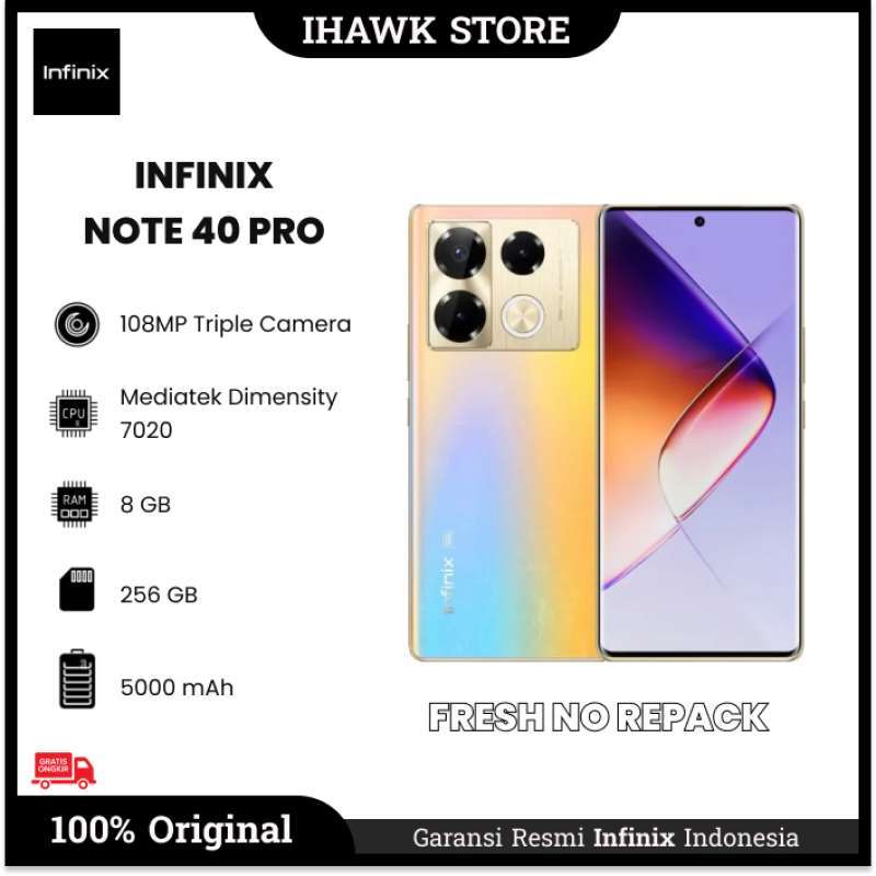Jual Infinix Note 40 Pro 8/256 Gb 8/256gb Garansi Resmi - 8/256 Gb Titan Gold Di Seller Ihawk ...