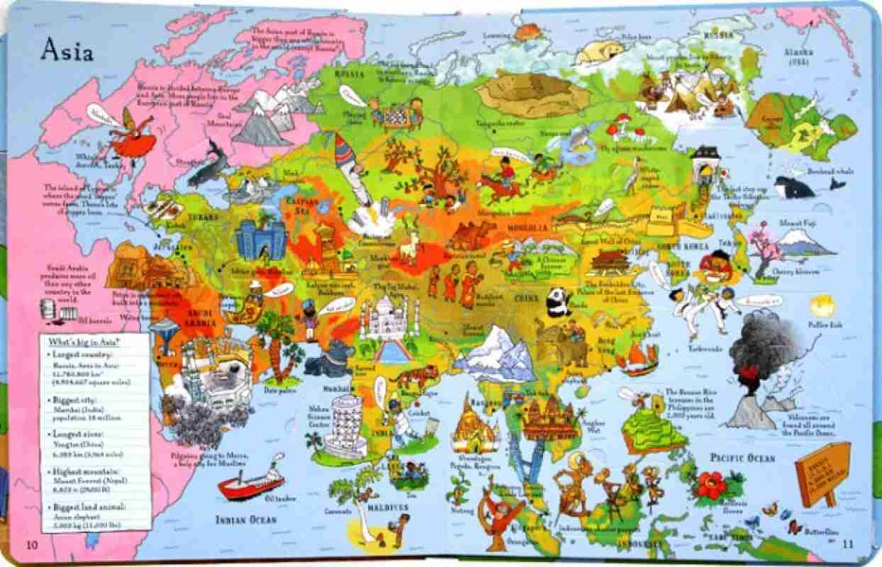 Promo Usborne Lift-the-flap Picture Atlas With A Giant World Map Poster ...