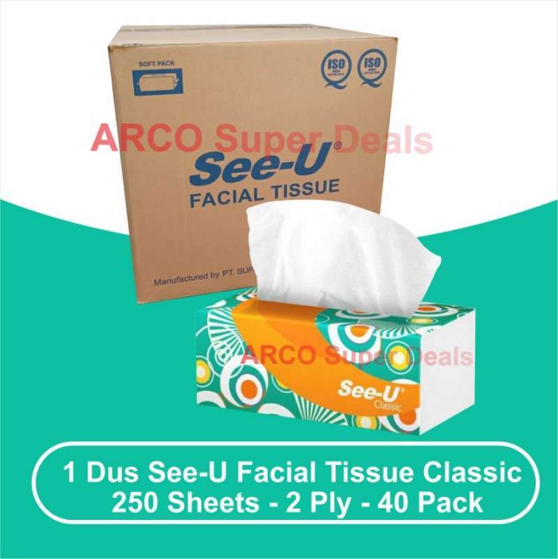 Promo 1 Dus Tissue Facial See-u Classic 250 Sheet 2 Ply Isi 40 Pack ...