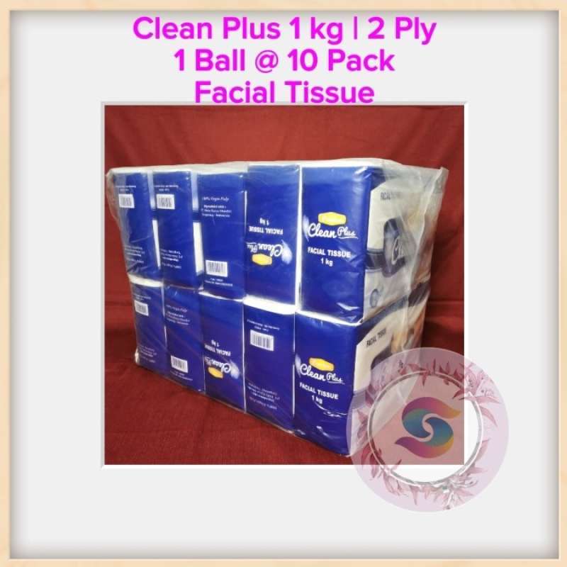 Promo Tisu Facial Tissue Clean Plus 1 Bal @ 10 Pack 1kg 2ply Murah ...