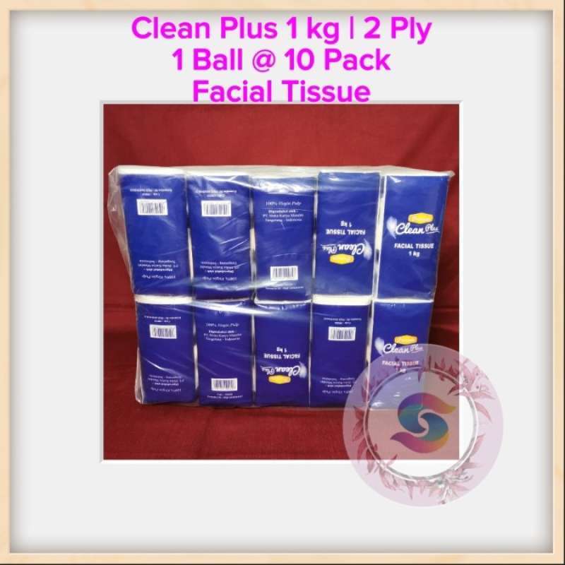 Promo Tisu Facial Tissue Clean Plus 1 Bal @ 10 Pack 1kg 2ply Murah ...