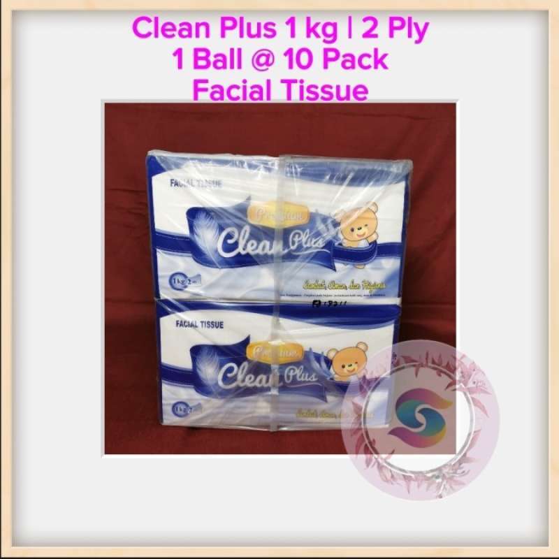 Promo Tisu Facial Tissue Clean Plus 1 Bal @ 10 Pack 1kg 2ply Murah ...