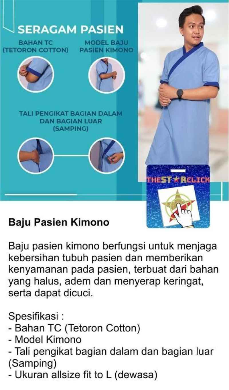 Jual Baju Pasien Kimono/ Baju Rawat Inap/ Baju Opname Rumah Sakit Di ...