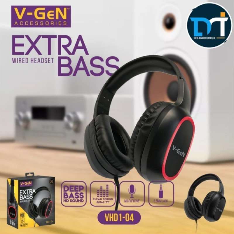 Promo V-gen Vhd1-04 - Wired Headphone Extra Bass Vgen Gaming Headset ...