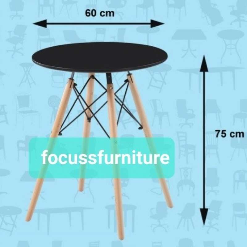 Promo Meja Milenial Permukaan Kayu Meja Cafe Meja Tamu Diameter 60cm ...
