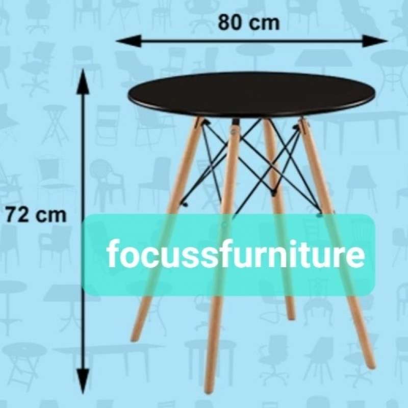 Promo Meja Milenial Permukaan Kayu Meja Cafe Meja Tamu Diameter 60cm ...