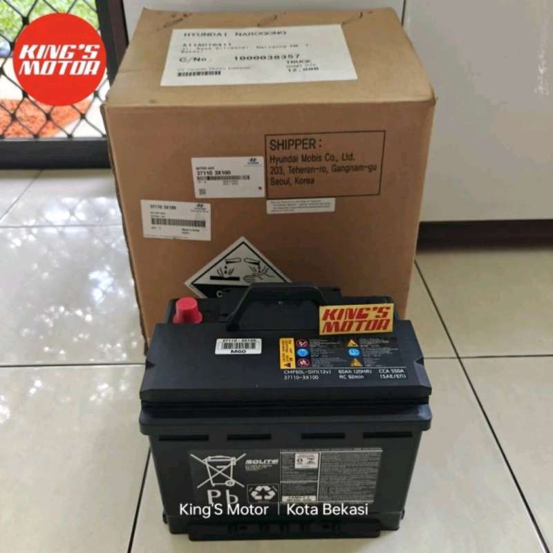 Jual Battery Aki Accu Hyundai Ioniq 5 Five Lima Solite 60ah 37110 3x100 ...