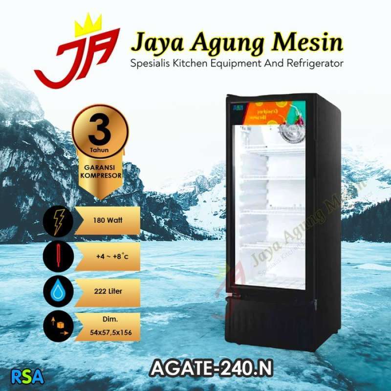 Promo Display Cooler Rsa Agate-240.n / Showcase Minuman Agate 240n ...