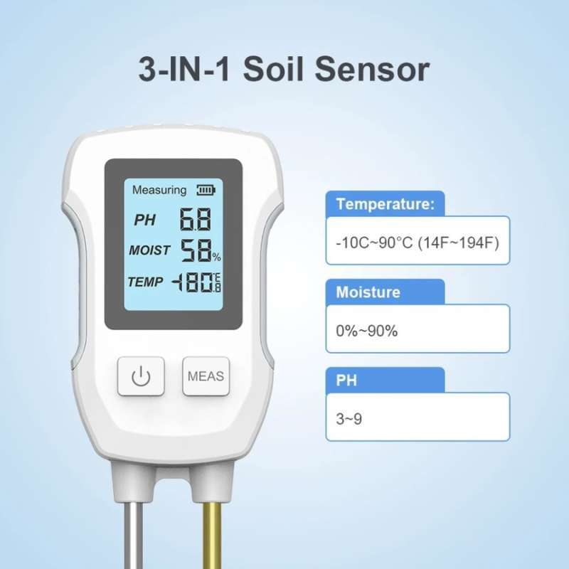 Jual 3 In 1 Soil Ph Value Ambient Temperature Humidity Test Ph Meter ...