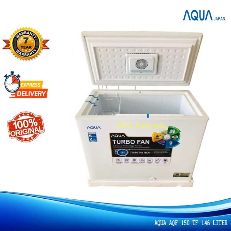 Promo Aqua Chest Freezer 146 Litr Aqf 150 Tf Pintu Kaca Anti Gores Turbo Fan Diskon 23% Di ...