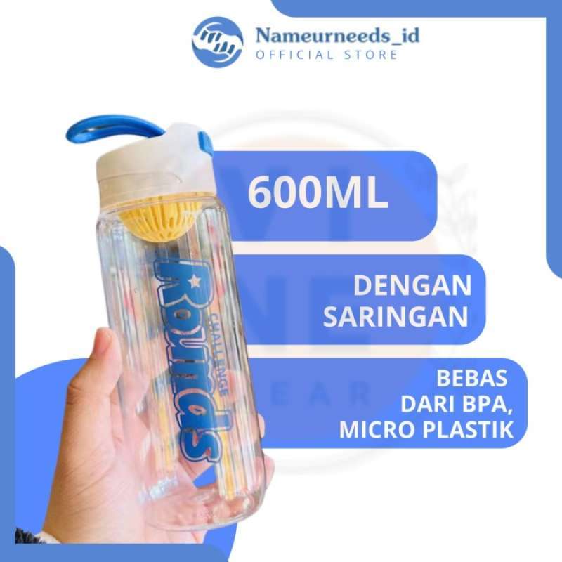 Jual Botol Minum 600 Ml Motif Bahan Premium Saringan - Biru Di Seller ...