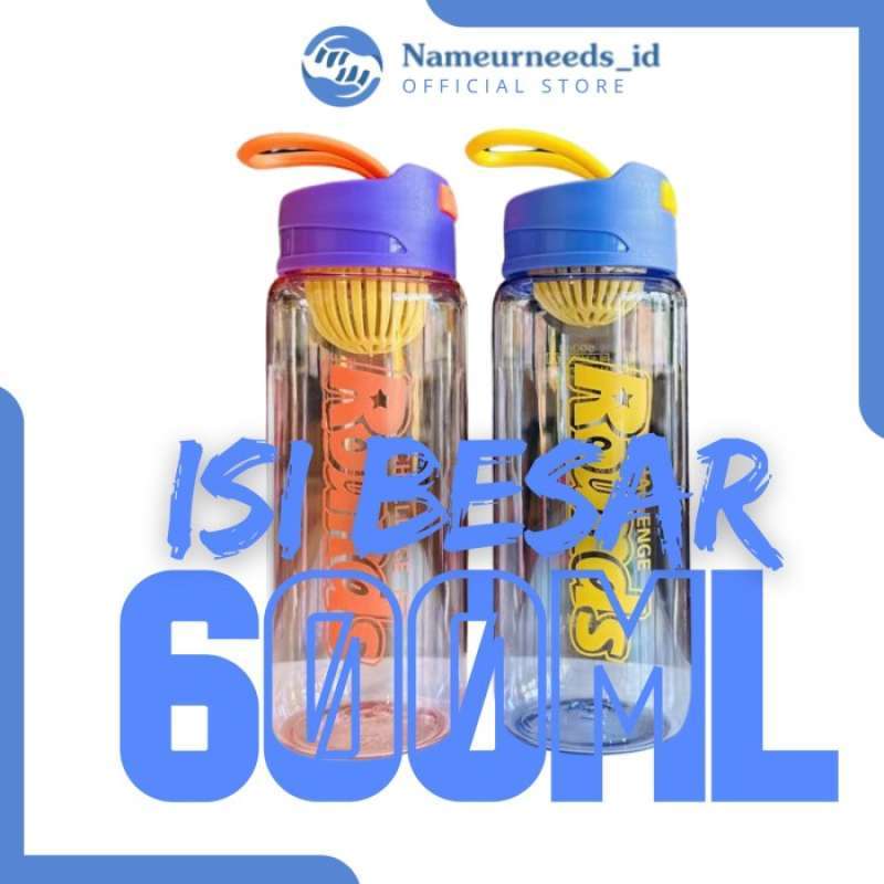 Jual Botol Minum 600 Ml Motif Bahan Premium Saringan - Biru Di Seller ...