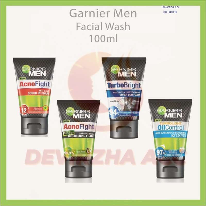 Jual Garnier Men Facial Wash 100ml 100 Ml Acno Fight / Wasabi / Turbo ...