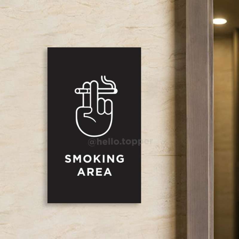 Jual Smoking Area Sign Acrylic Modern 15x25 | Sign Board Acrylic Di ...