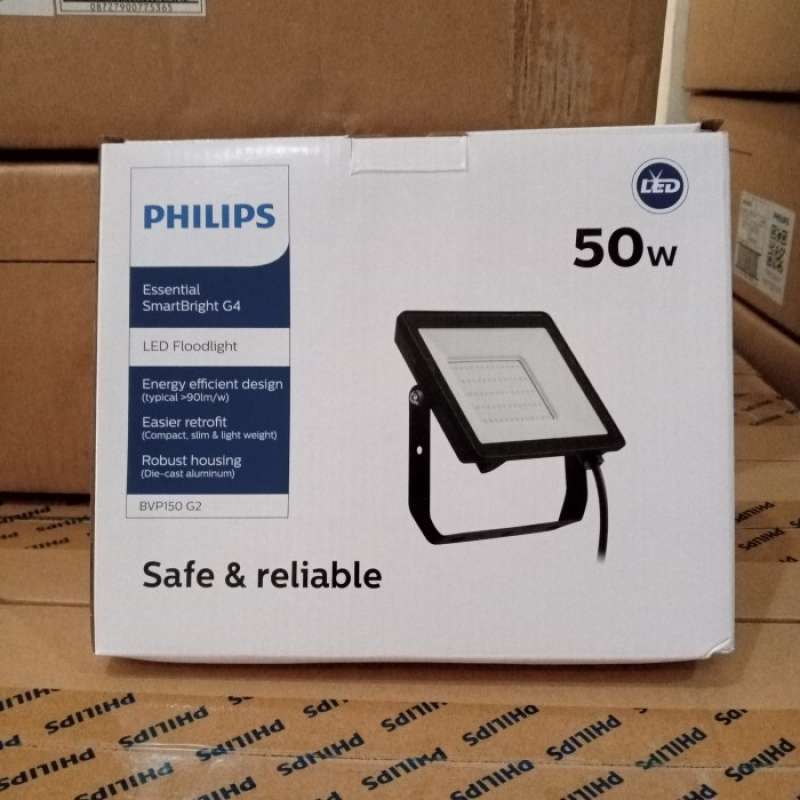 Promo Lampu Sorot Led Flood Light 50w 220-240v 6500k Bvp 150 Philips Putih Diskon 33% Di Seller ...