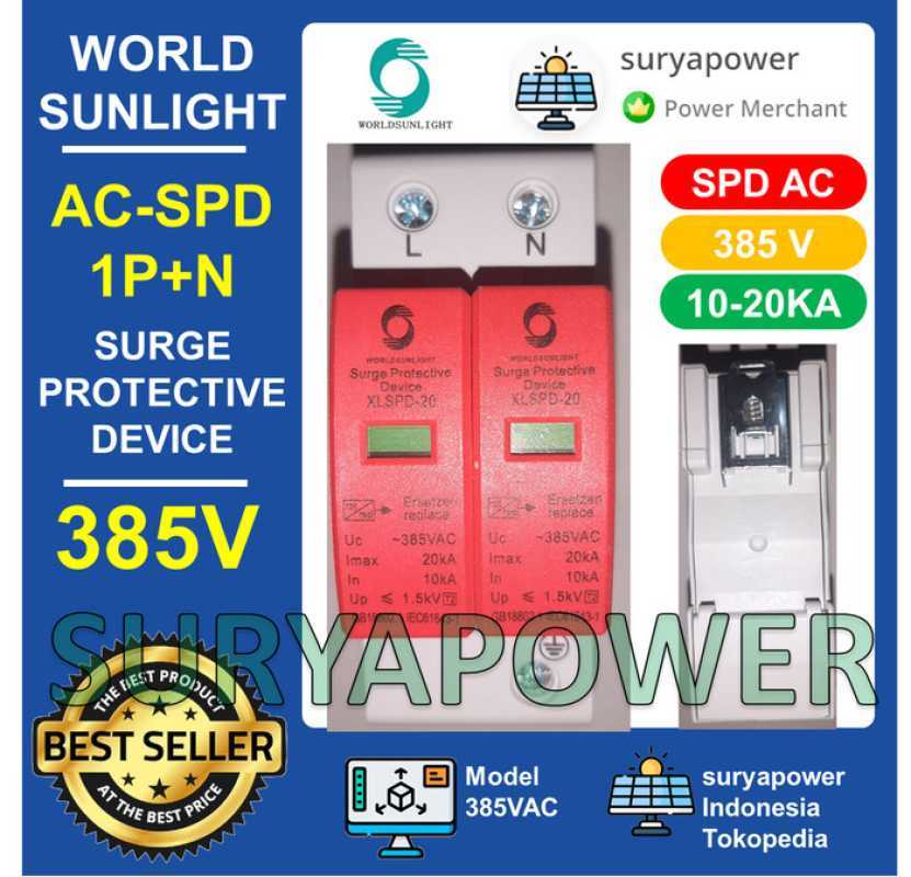 Promo Spd Ac - 1p+n - 385v - Surge Protective Device Ac - Worlsunlight - 385v-10ka-20ka Diskon ...