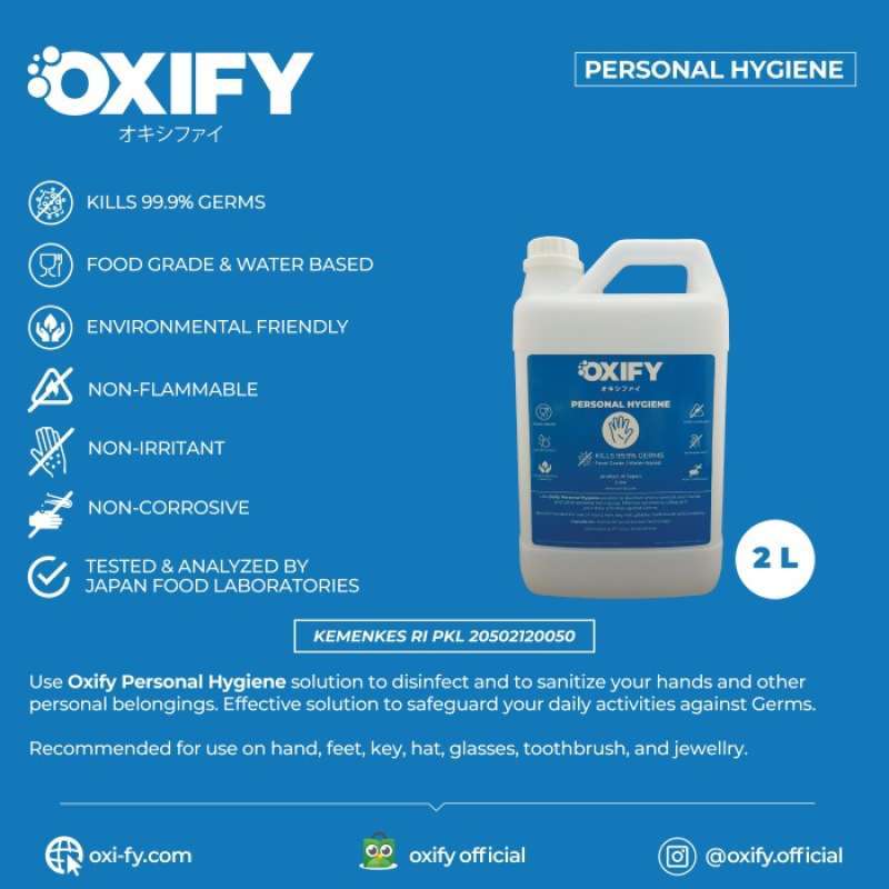 Promo Oxify Personal Hygiene Water Based Sanitizer Disinfectant Japan ...
