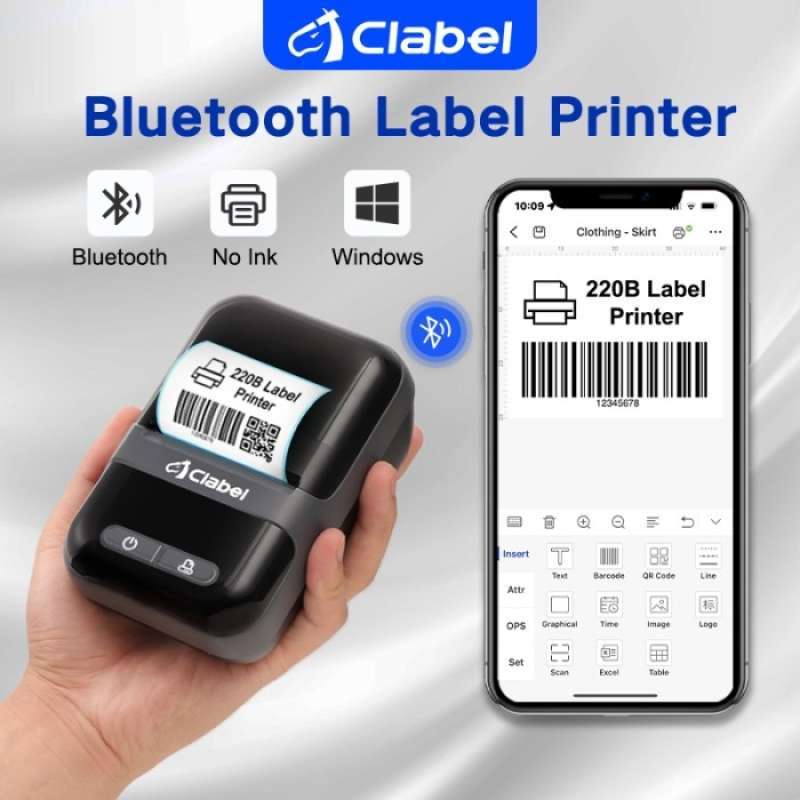Promo Clabel 220b Label Printer Mini Portable Bluetooth Mesin Label Printer Diskon 23% Di Seller ...