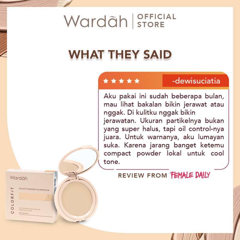 Promo Wardah Colorfit Velvet Powder Foundation Refill - Bedak Padat ...