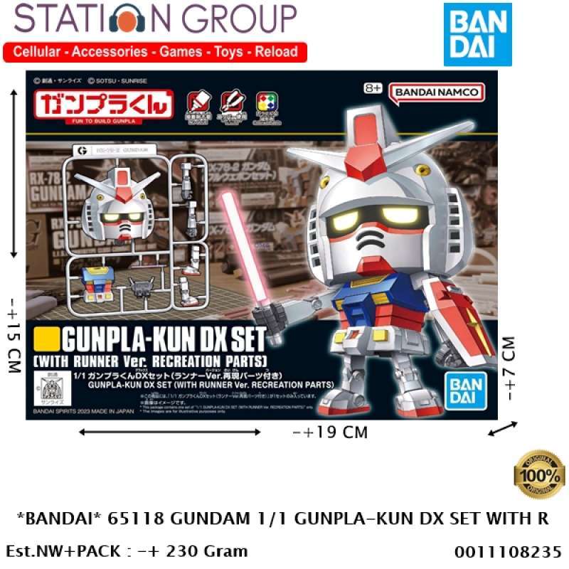 Jual Bandai 65118 Gundam 1-1 Gunpla-kun Dx Set With Runner -gunpla ...