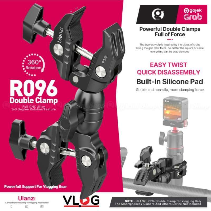 Promo Ulanzi R096 Double Metal Clamp 360 Rotate Magic Arm For Tripod ...