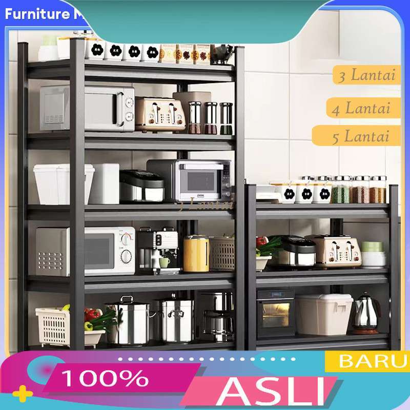 Promo 100persen Besi Rak Dapur 5 Susun Rak Besi Siku Rak - Hitam3l ...