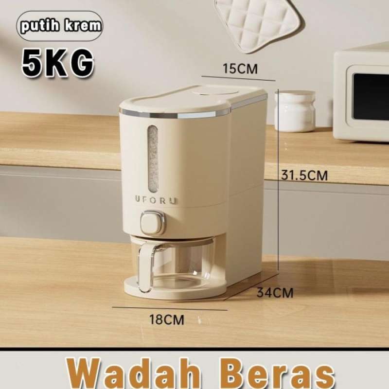Jual 10kg Dispenser Beras Tekan Food Grade Tahan Serangga Tahan Lembab ...
