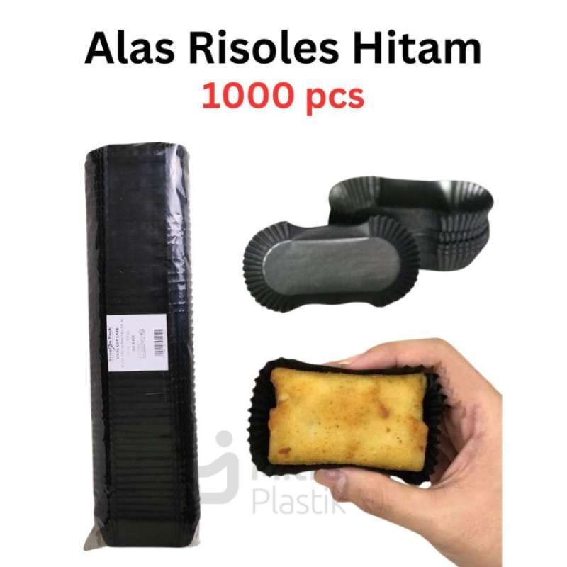 Jual Kertas Alas Risoles Hitam Cake Cases Oval Cup 129 X 81mm Isi 100 ...