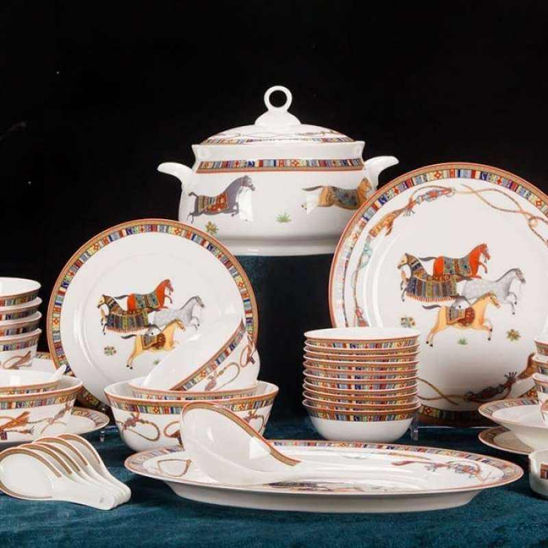Promo Hermes Alike Piring Mangkuk Sendok Set 10in1 Diskon 23% Di Seller ...