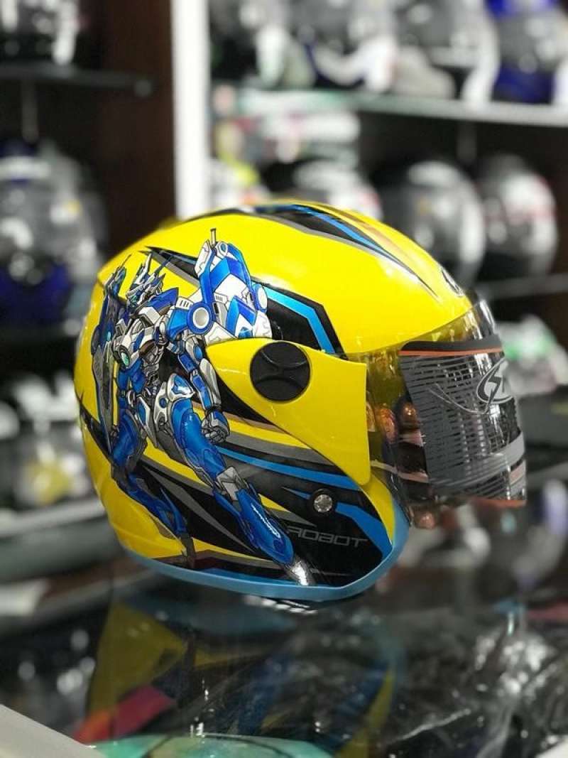 Promo Helm Sni Anak Robot Pastel Yellow Diskon 23% Di Seller Valhein ...