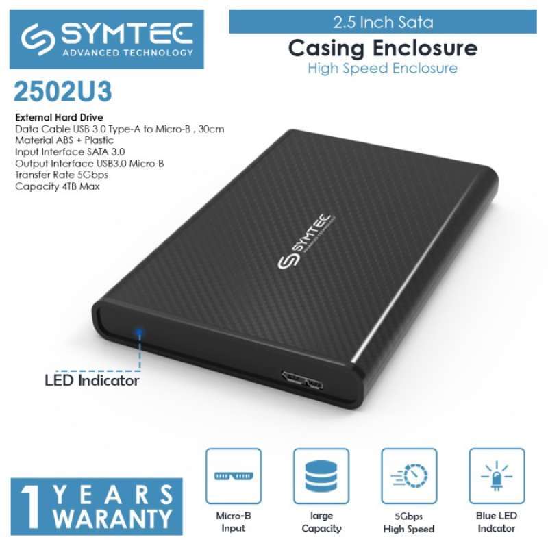 Promo Symtec 2.5 Inch Hard Drive Hdd Ssd Sata Casing Enclosure - Hde ...