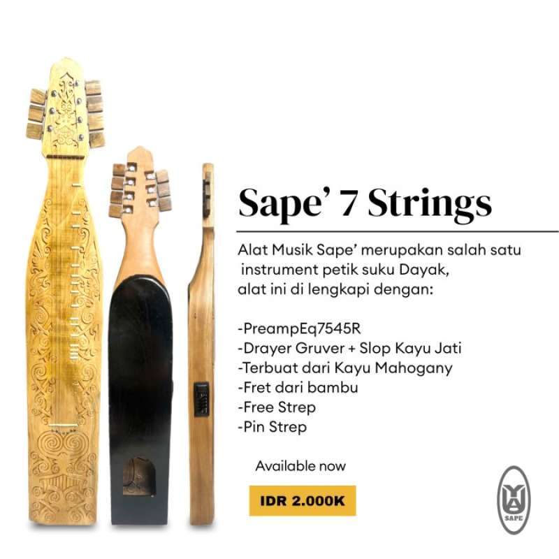 Jual Sape Dayak 7 Senar (alat Musik Tradisi Dayak) Di Seller Rukia ...