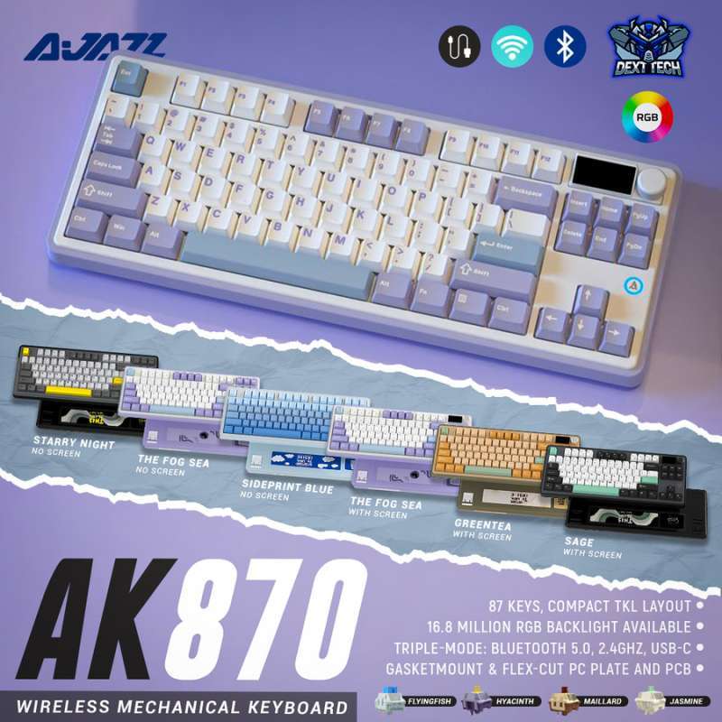 Jual Ajazz Ak870 / Ak-870 Wireless Mechanical Gaming Keyboard Gasket ...
