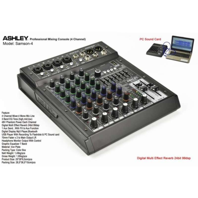 Jual Mixer Ashley Samson4 / Samson 4 4 Channel Original Ashley - Soundcard Di Seller Sunshop ...